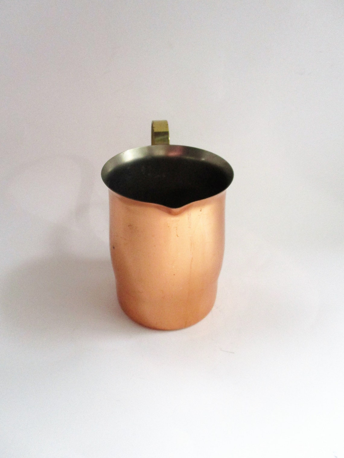 Vintage Copper Pitcher Brass Handle Pouring Lip Copper | Etsy