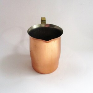 Vintage Copper Pitcher Brass Handle Pouring Lip - Etsy