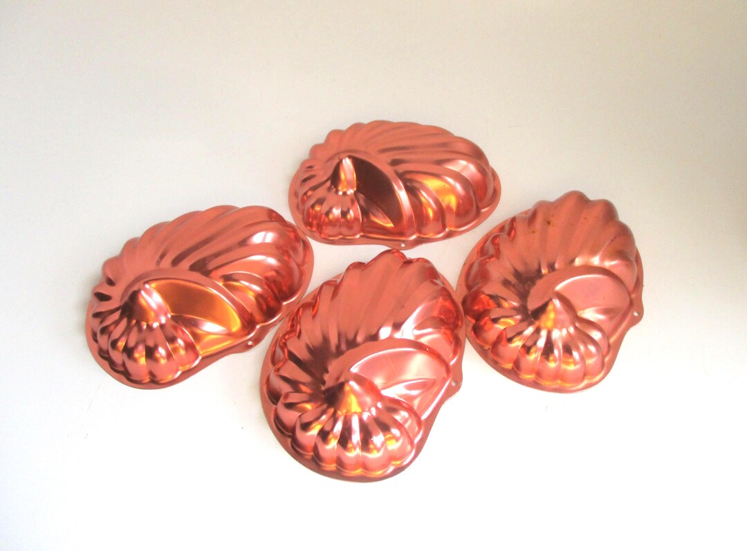 Vintage Small Shell Molds Set of 4 Copper Tone Aluminum - Etsy