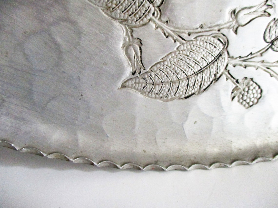 Vintage Farberware Platter Wrought Hammered Aluminum Serving | Etsy
