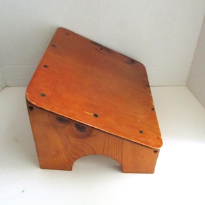 Vintage Slanted Wood Stool - Etsy