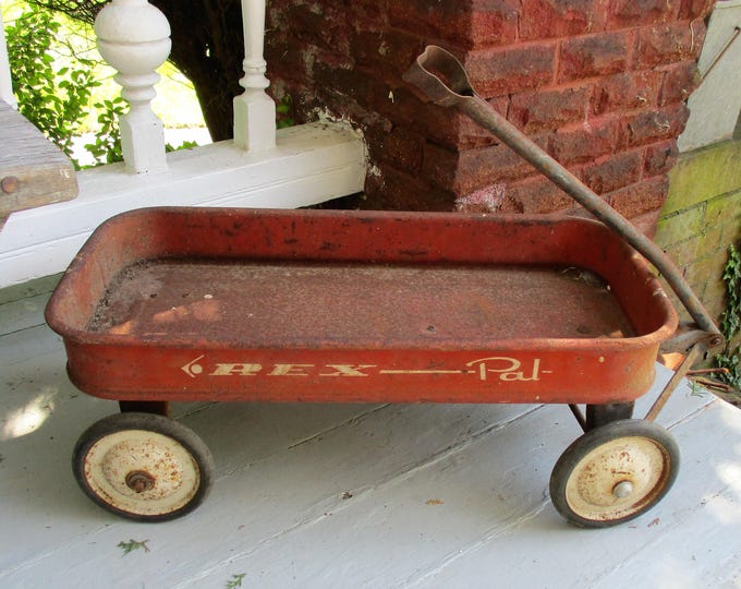 Vintage Rex Pal Wagon Red Metal Rusty Child's Pull Wagon - Etsy