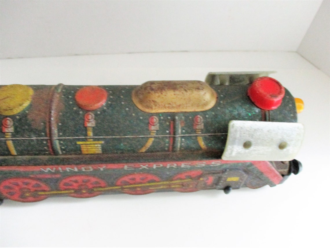 Vintage Tin Train Lithograph Locomotive Metal Collectible Mid - Etsy