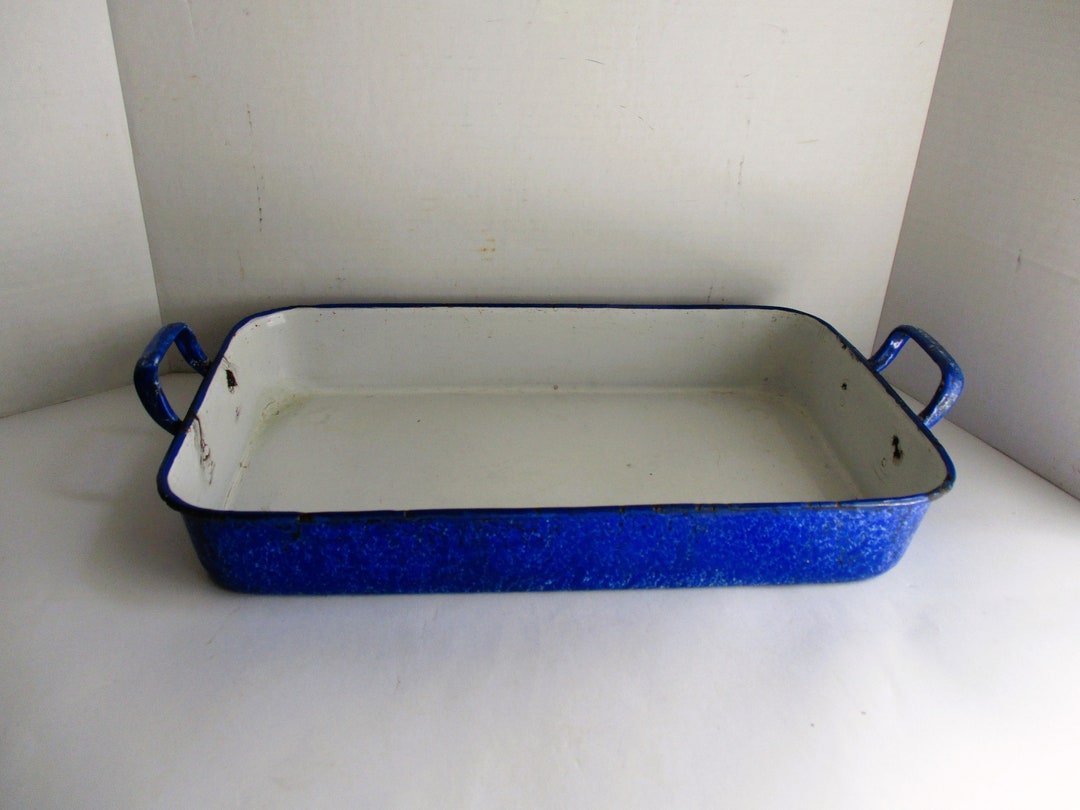 Vintage Pan Blue Enamel Elite Austria Roasting Baking Cookware - Etsy