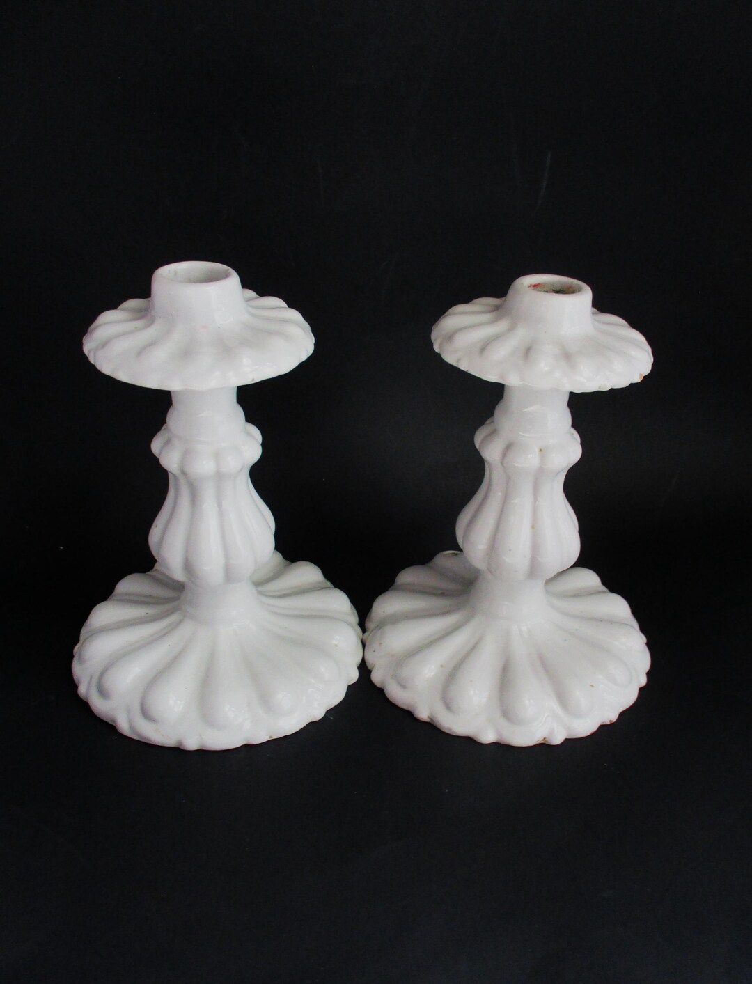 Vintage White Porcelain Candlesticks Set of 2 Made in Italy - Etsy