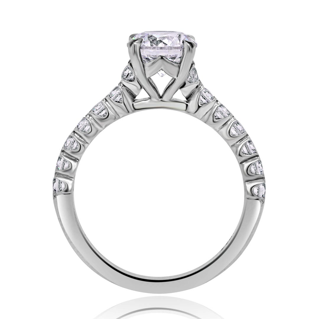 Modern Diamond Engagement Ring, Fishtail Scoop Setting, 1.5ct Round ...