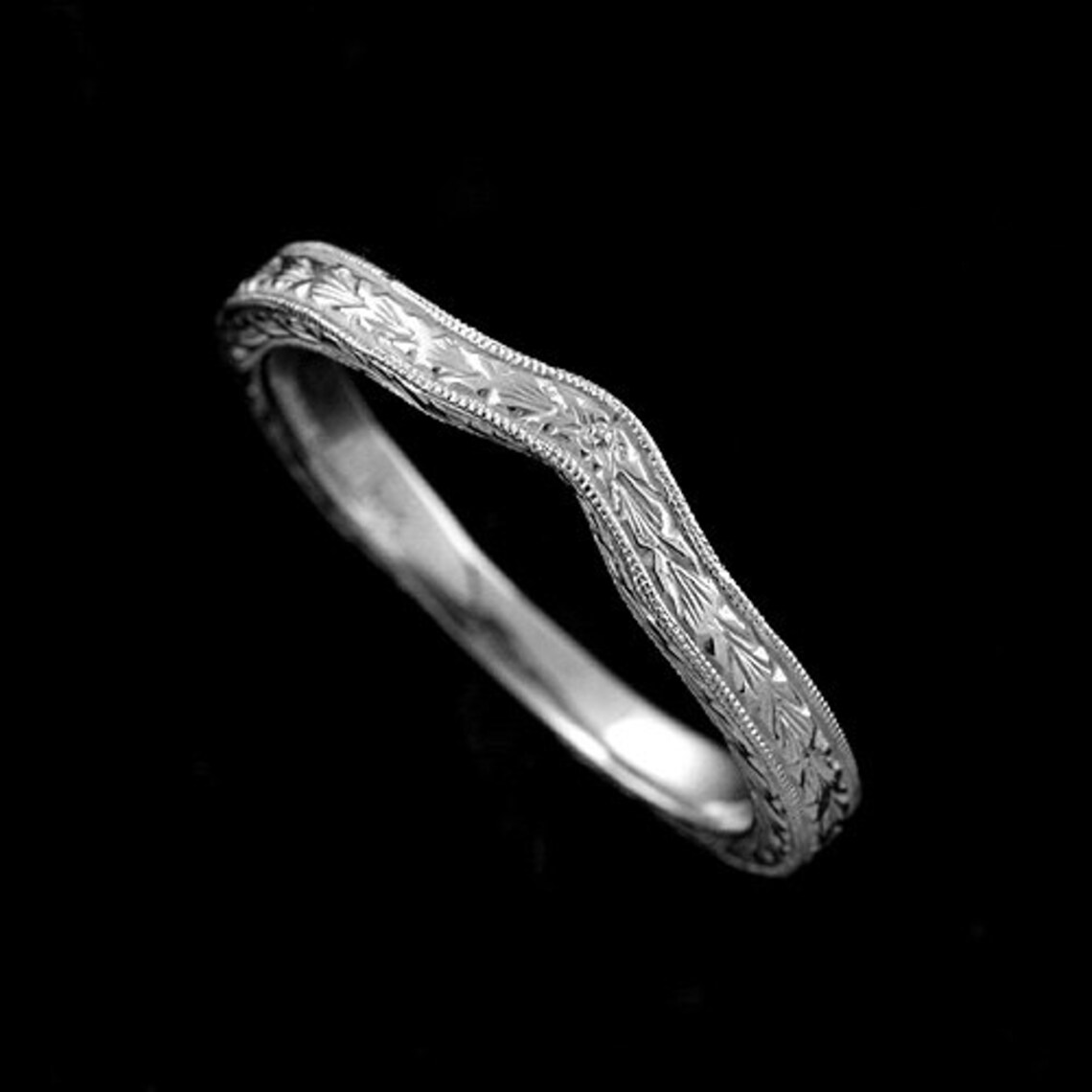 Silver Engraved Wedding Ring Silver Women's Band - Etsy