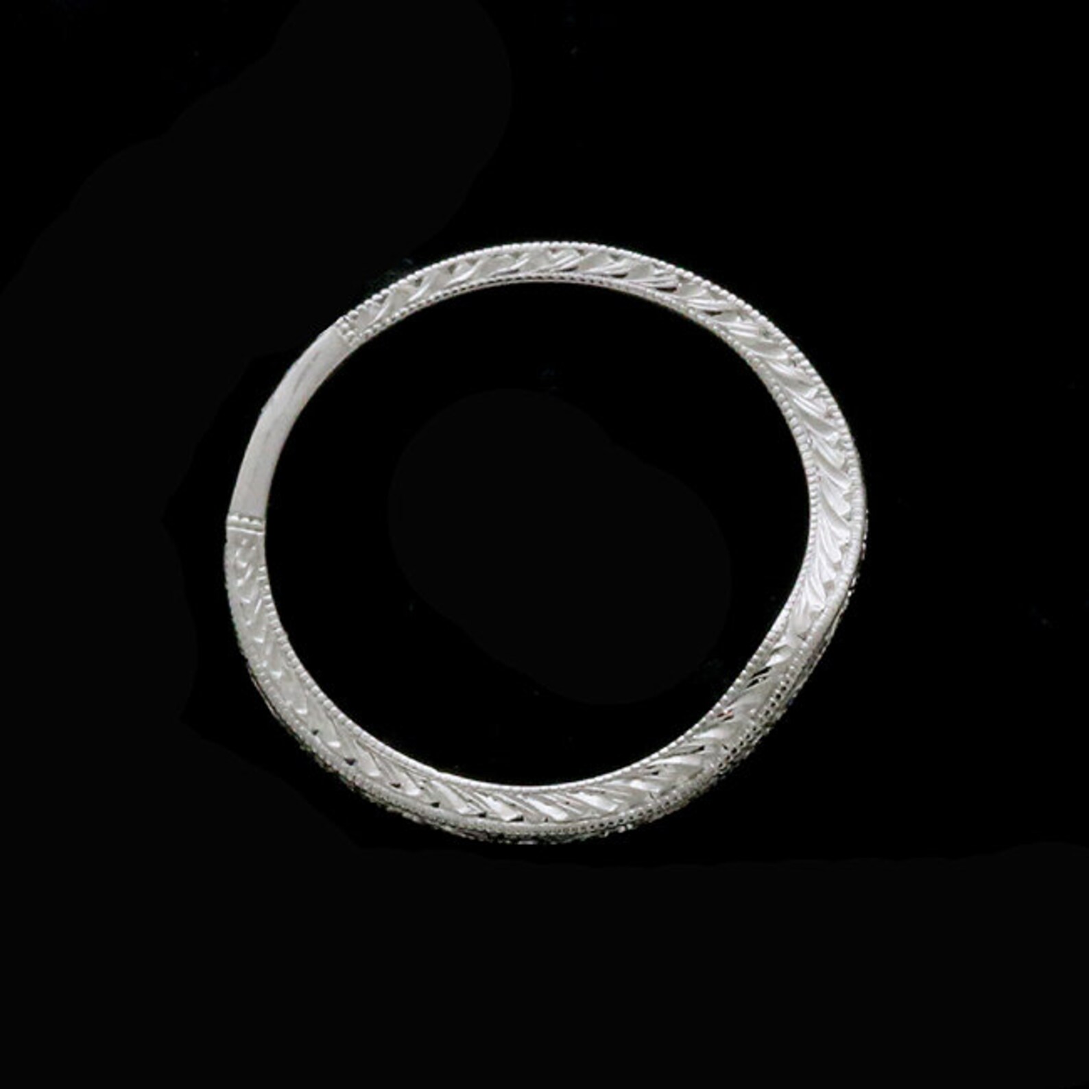 Contour Wedding Ring Thin Wedding Band Engraved Wedding - Etsy