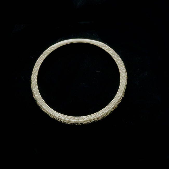 Wheat Engraved Ring Art Deco Thin Wedding Ring Stackable - Etsy