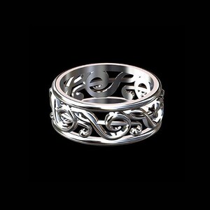 Treble Clef Wedding Ring, Music Note Ring, Music Symbol Ring, Eternity ...