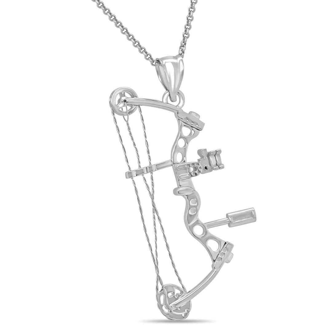 Compound Gold Bow Pendant, Archery Bow, Hunting Bow Pendant, Gold Bow ...