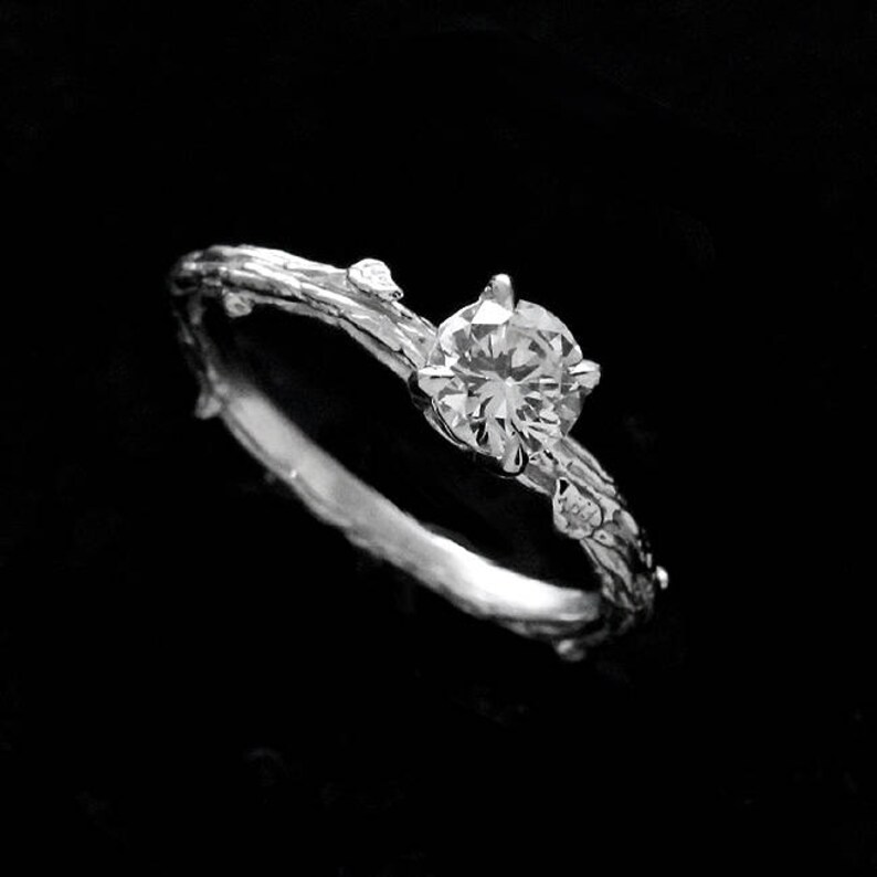 Diamond Engagement Ring, Nature Inspired Ring, Tree Branch Engagement ...