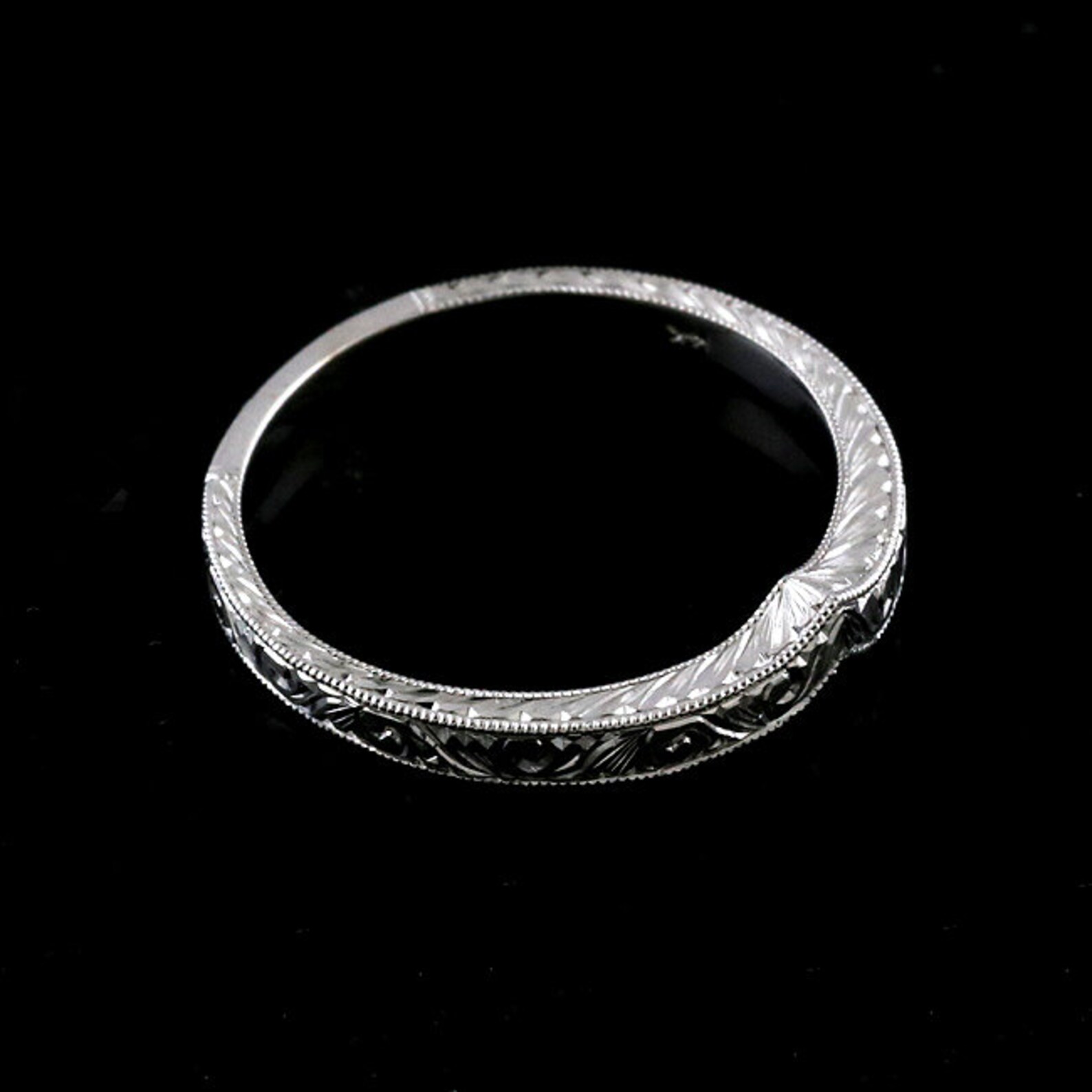 V Pointed Wedding Ring Silver Women's Ring Engraved - Etsy
