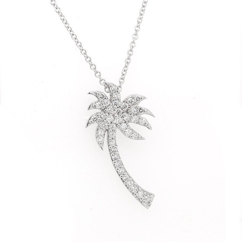 Diamond Palm Tree Pendant Diamond Palm Tropical Diamond - Etsy