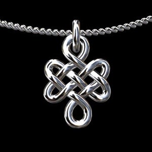 No Chain: Love Knot Necklace, Gold Endless Eternal Knot Pendant, Love ...
