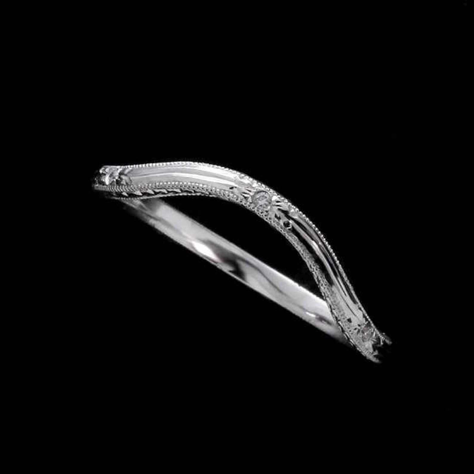 Deep Curved Band Contour Wedding Ring Spread Out Diamond - Etsy