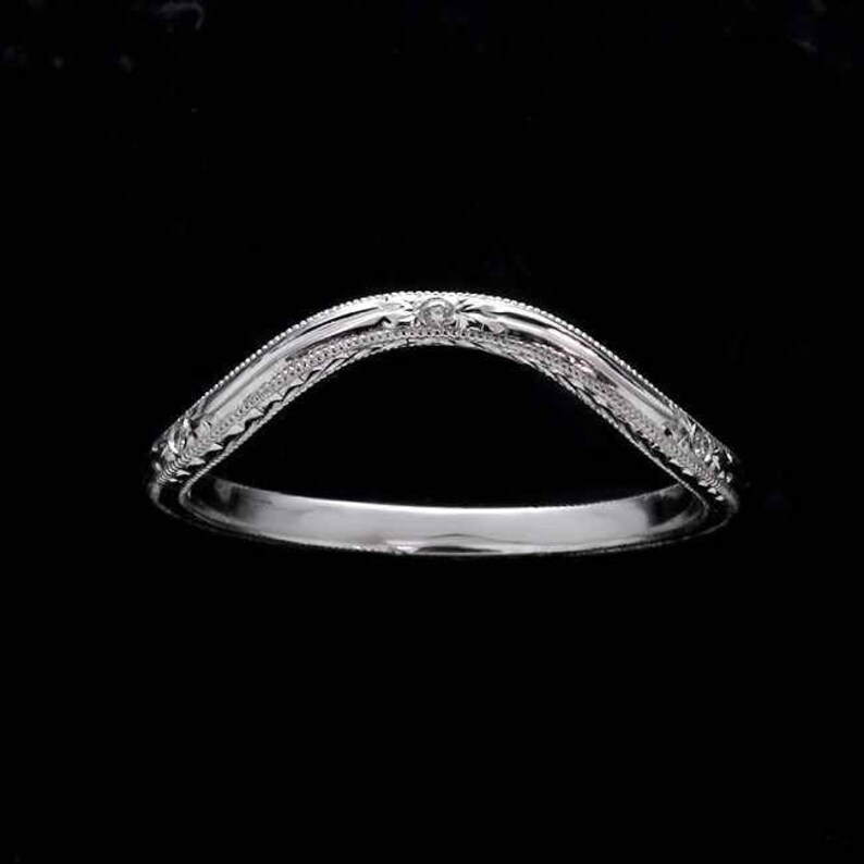 Deep Curved Band Contour Wedding Ring Spread Out Diamond - Etsy