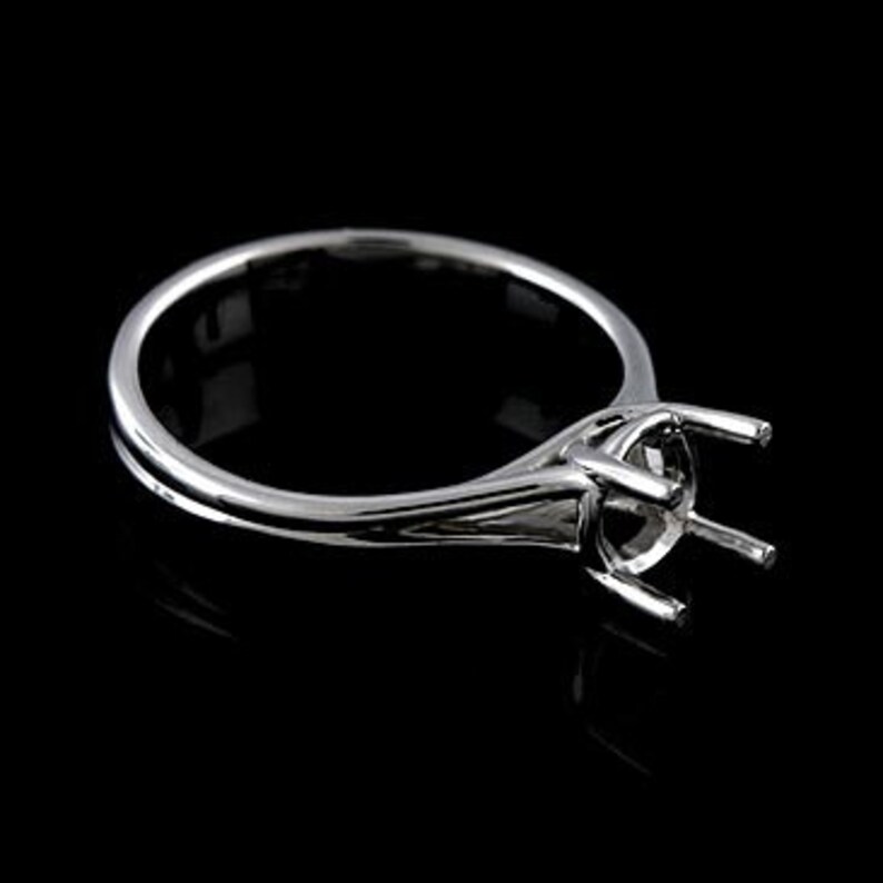 Solitaire Engagement Ring Mounting Plain Split Shank Ring - Etsy