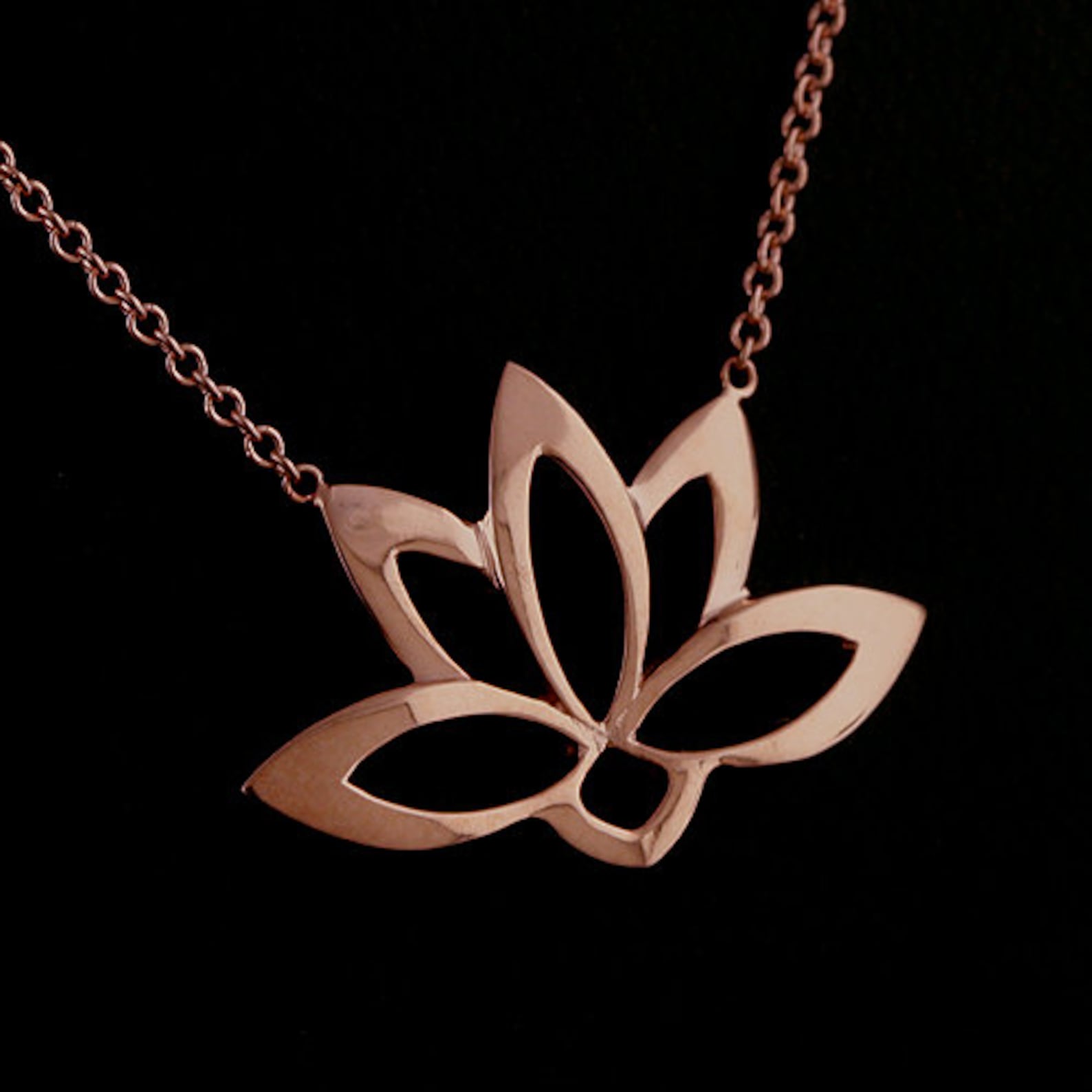 Lotus Flower Necklace, Sacred Lotus Necklace, Yellow Gold Lotus Flower ...