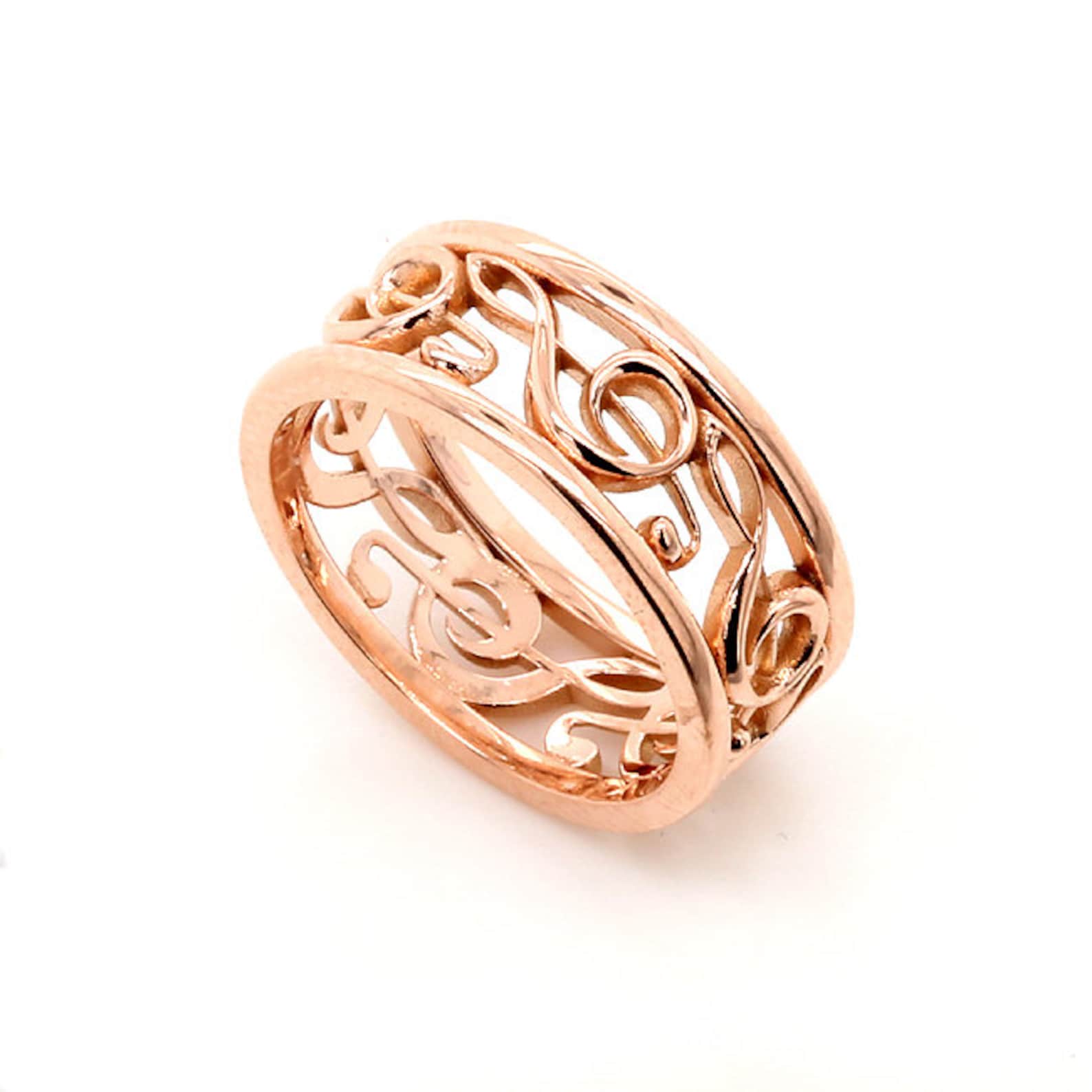 Treble Clef Wedding Ring Music Note Ring Music Symbol Ring | Etsy