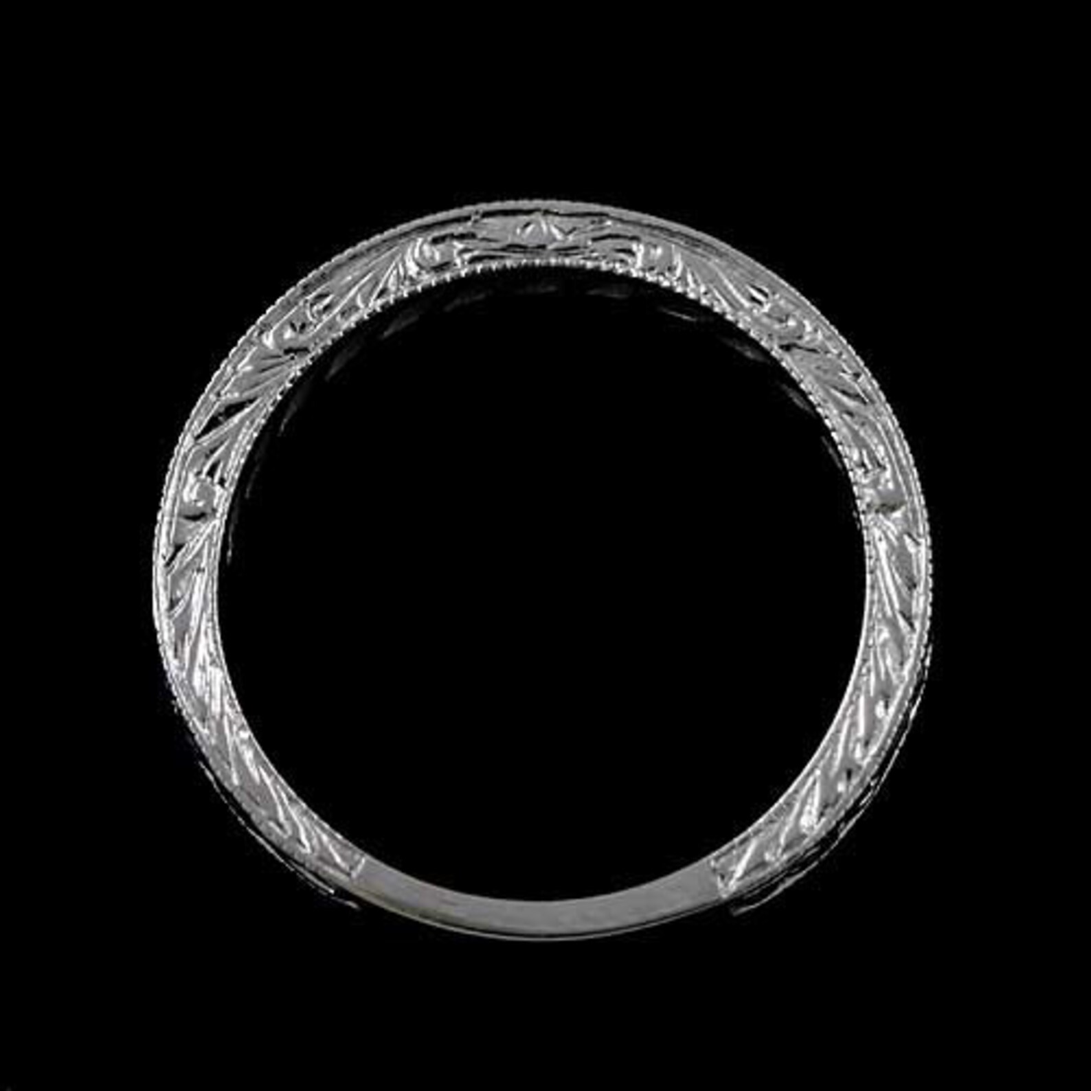 Diamond Wedding Ring Scroll Swirl Engraved Wedding Band | Etsy