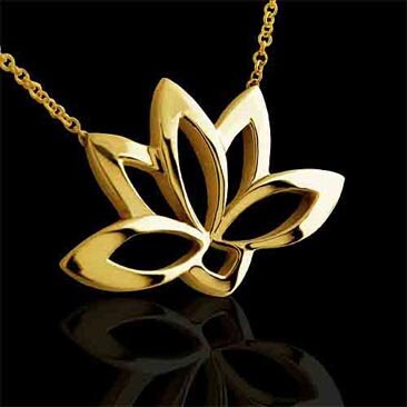 Lotus Flower Necklace Sacred Lotus Necklace Yellow Gold | Etsy