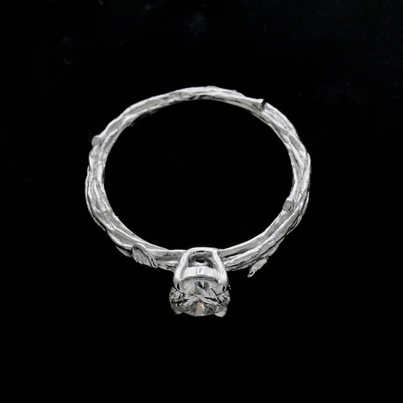 Diamond Engagement Ring, Nature Inspired Ring, Tree Branch Engagement ...