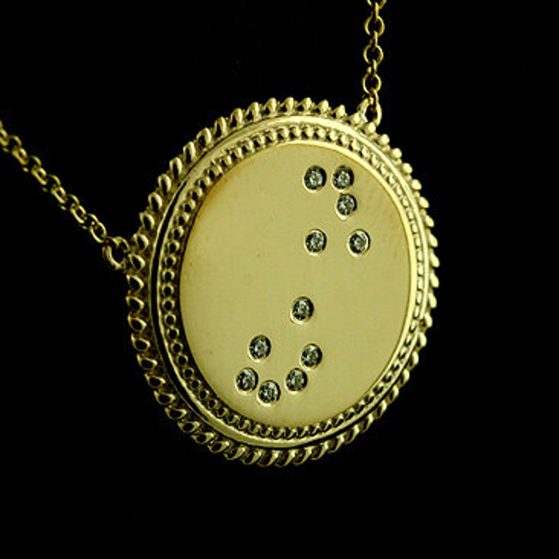Diamond Scorpio Zodiac Necklace Star Constellation Disc - Etsy