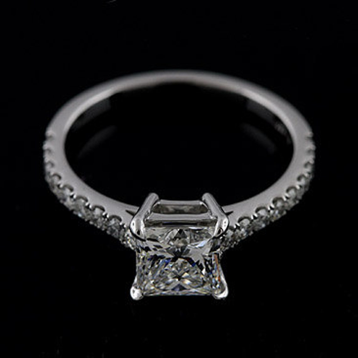 Princess Engagement Ring Setting Cut Down Diamond Ring | Etsy