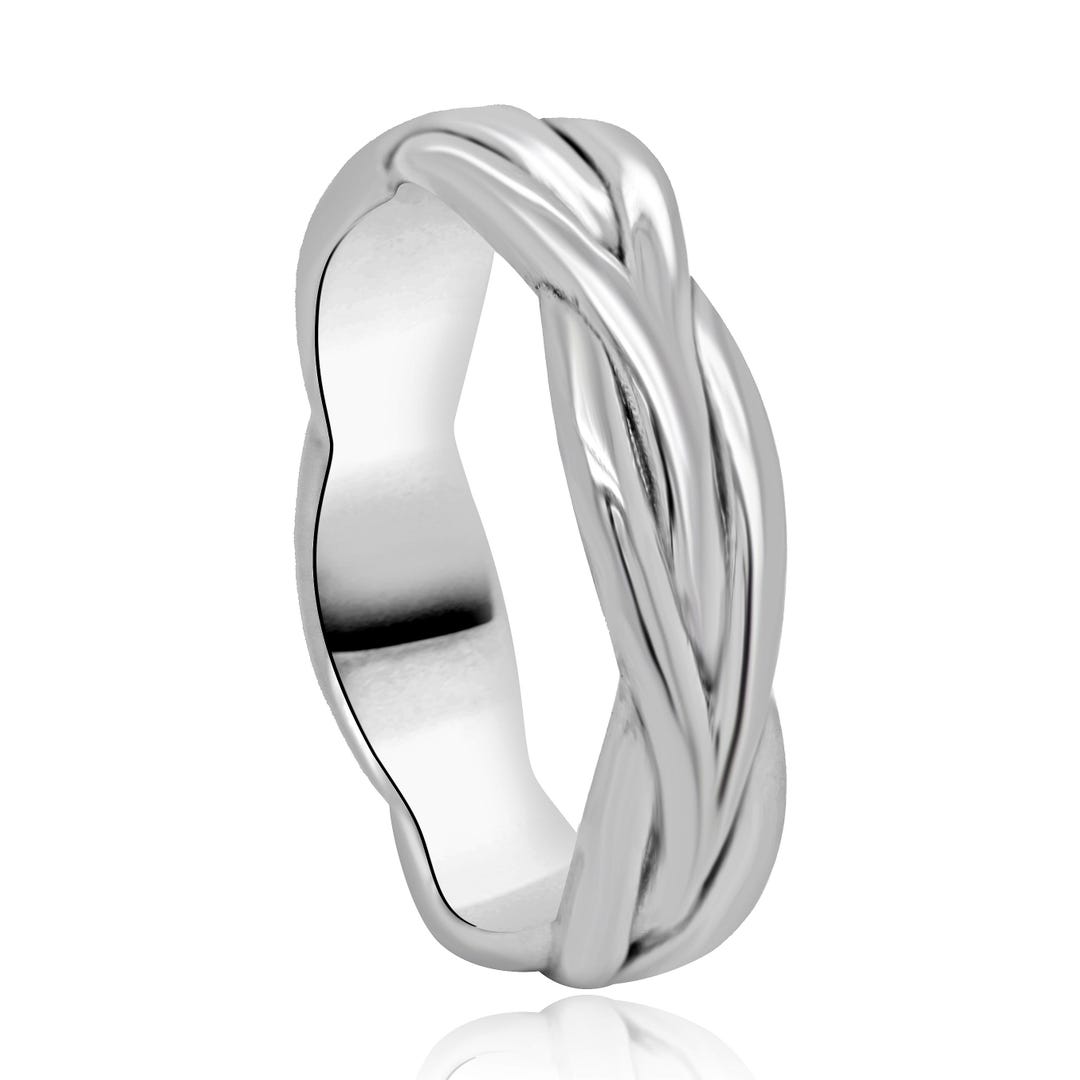 Braided Rope Men’s Wedding Band – Intertwined Eternity Infinity Ring ...