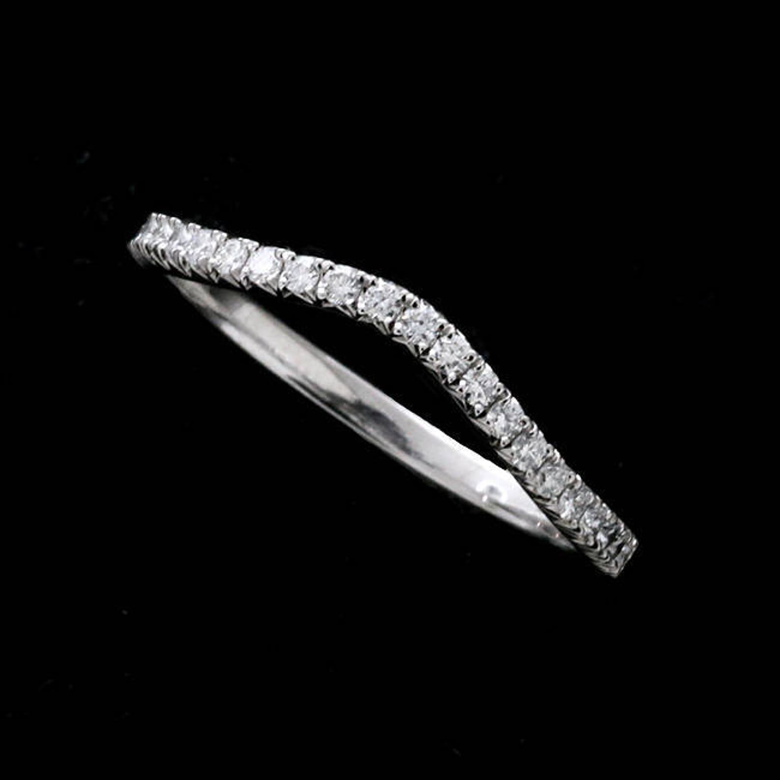 Contour Diamond Band Diamond Wrap Wedding Ring Slightly - Etsy