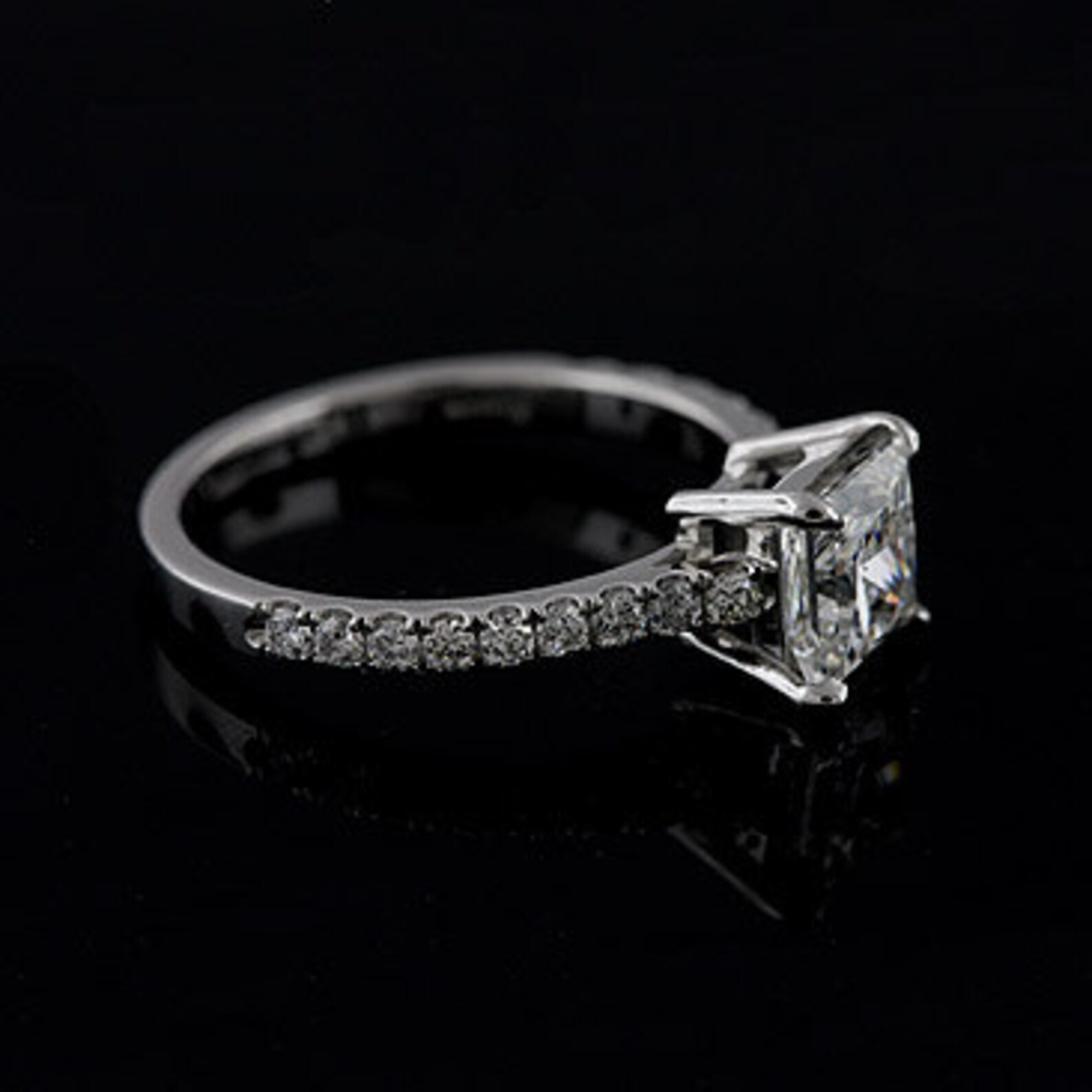 Princess Engagement Ring Setting Cut Down Diamond Ring | Etsy