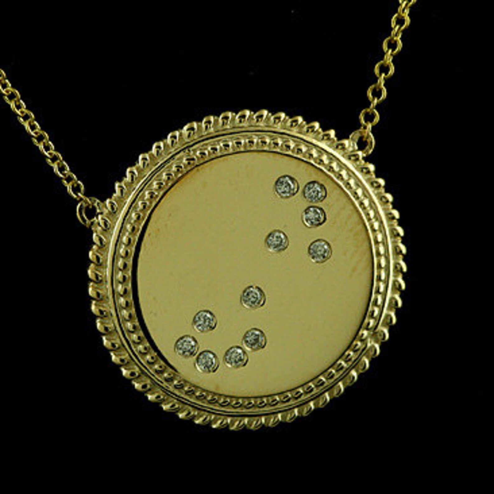 Diamond Scorpio Zodiac Necklace Star Constellation Disc - Etsy