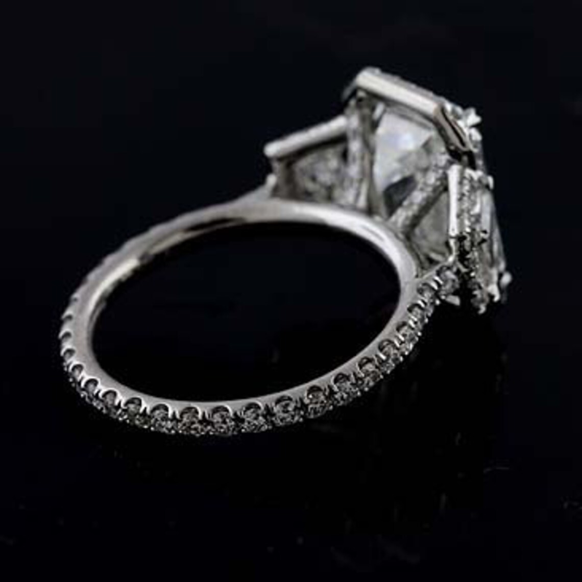 Emerald Cut Ring Setting Halo Diamond Engagement Ring - Etsy