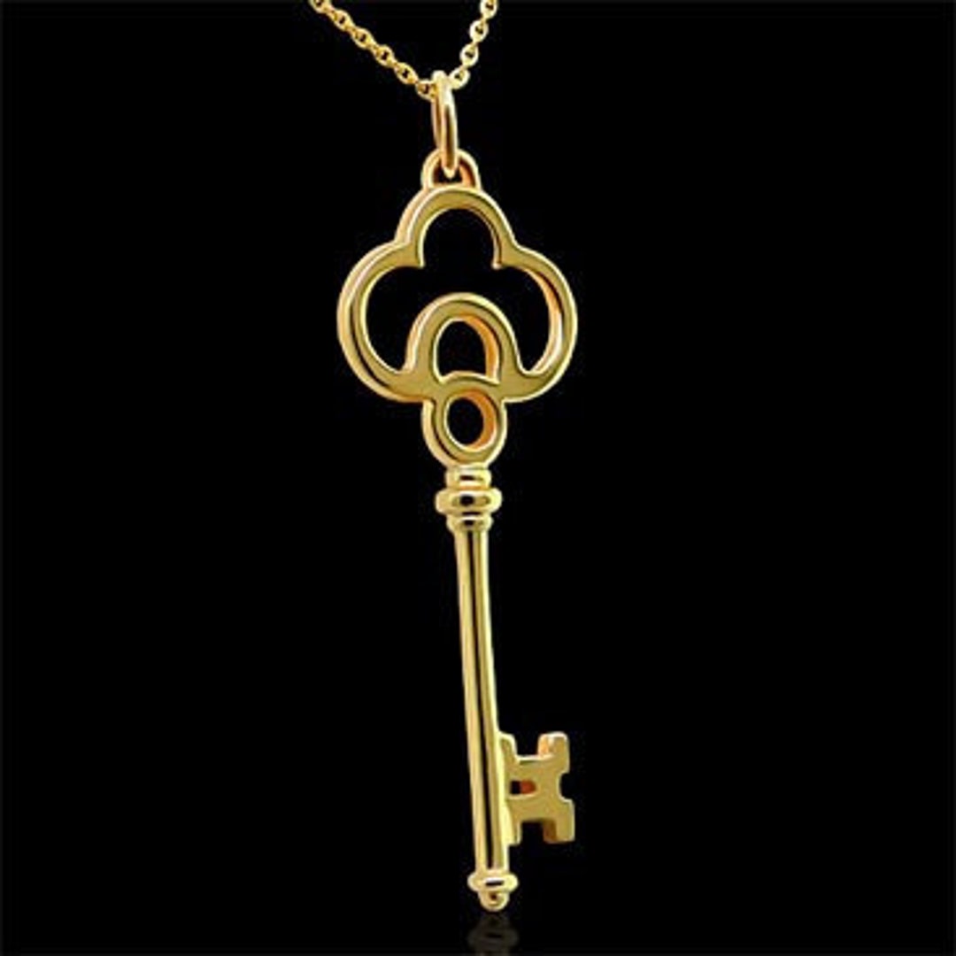 3D Mini Key Necklace Yellow Gold Key Pendant Key Jewelry - Etsy