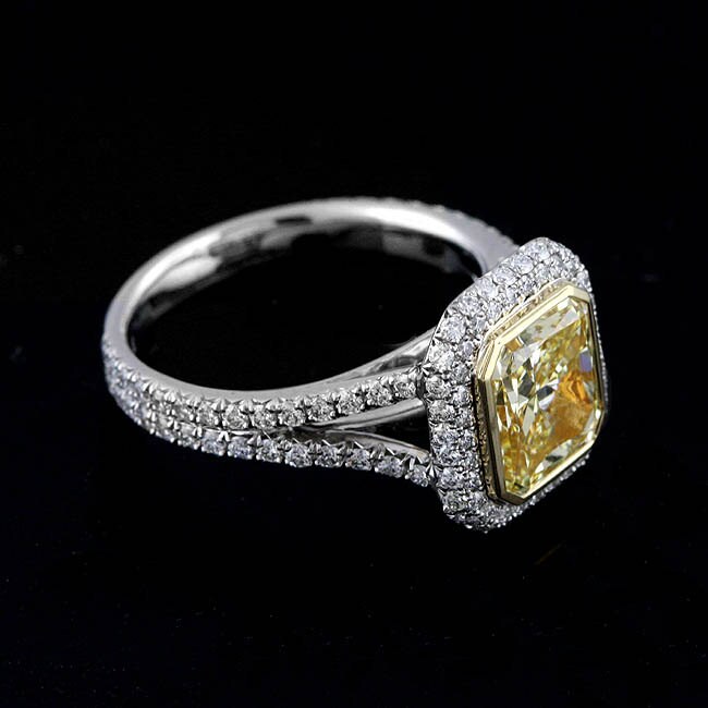 Canary Diamond Ring Setting Split Shank Engagement Ring - Etsy