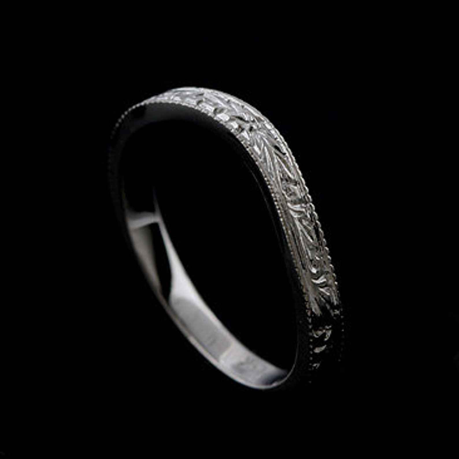 Silver Engraved Wedding Ring Women's Silver Wedding Band - Etsy