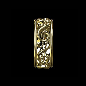 Treble Clef Wedding Ring, Music Note Ring, Music Symbol Ring, Eternity ...