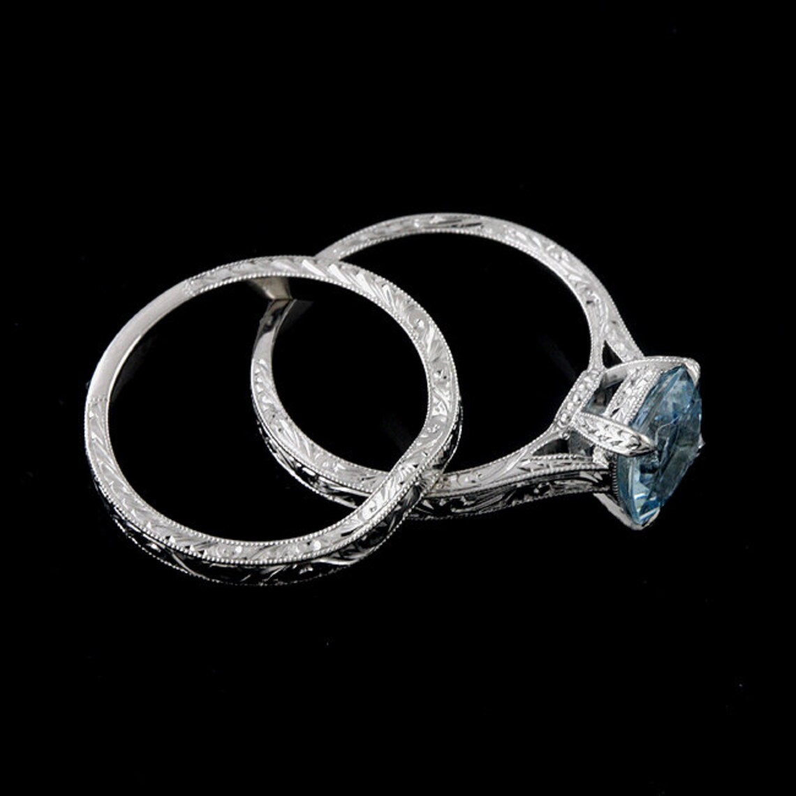 Contour Silver Wedding Band Vintage Style Wedding Ring | Etsy