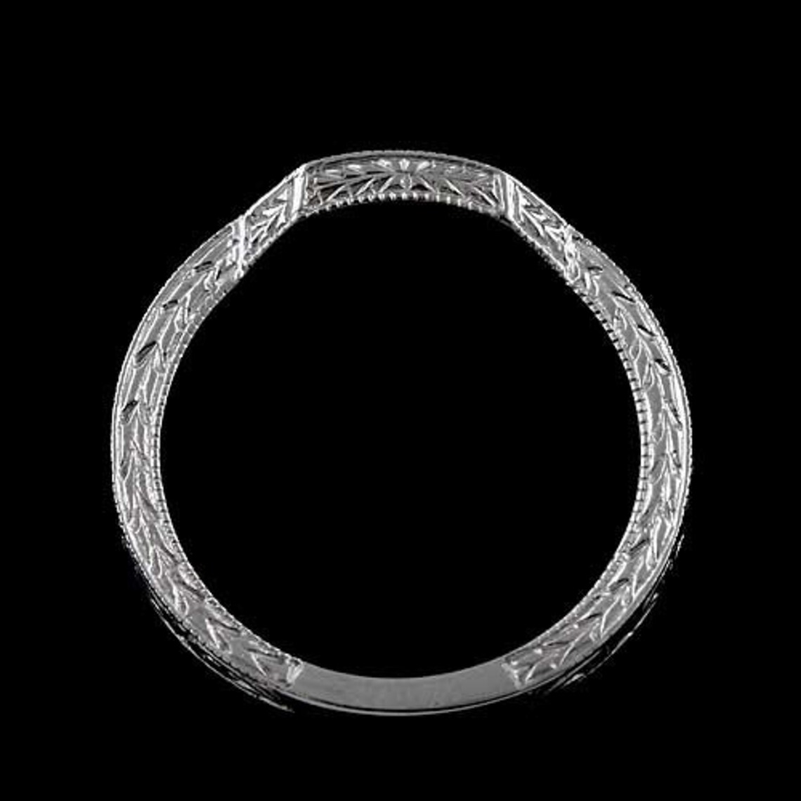 Curved Gold Wedding Ring Contour Wedding Band Engraved - Etsy