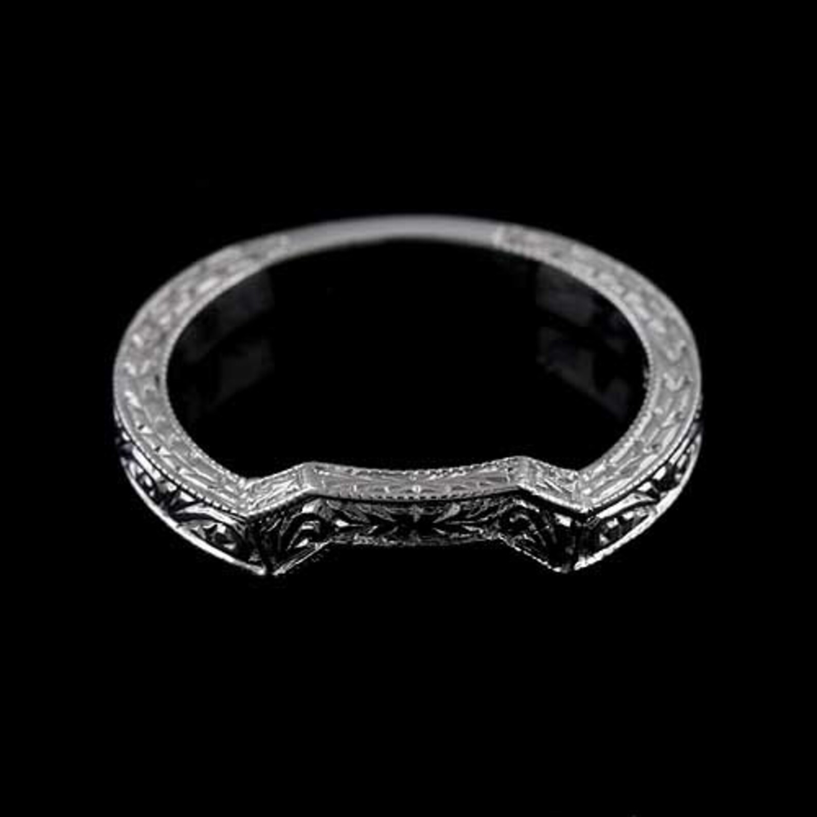 Curved Gold Wedding Ring Contour Wedding Band Engraved - Etsy