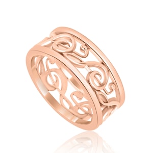 Treble Clef Wedding Ring, Music Note Ring, Music Symbol Ring, Eternity ...