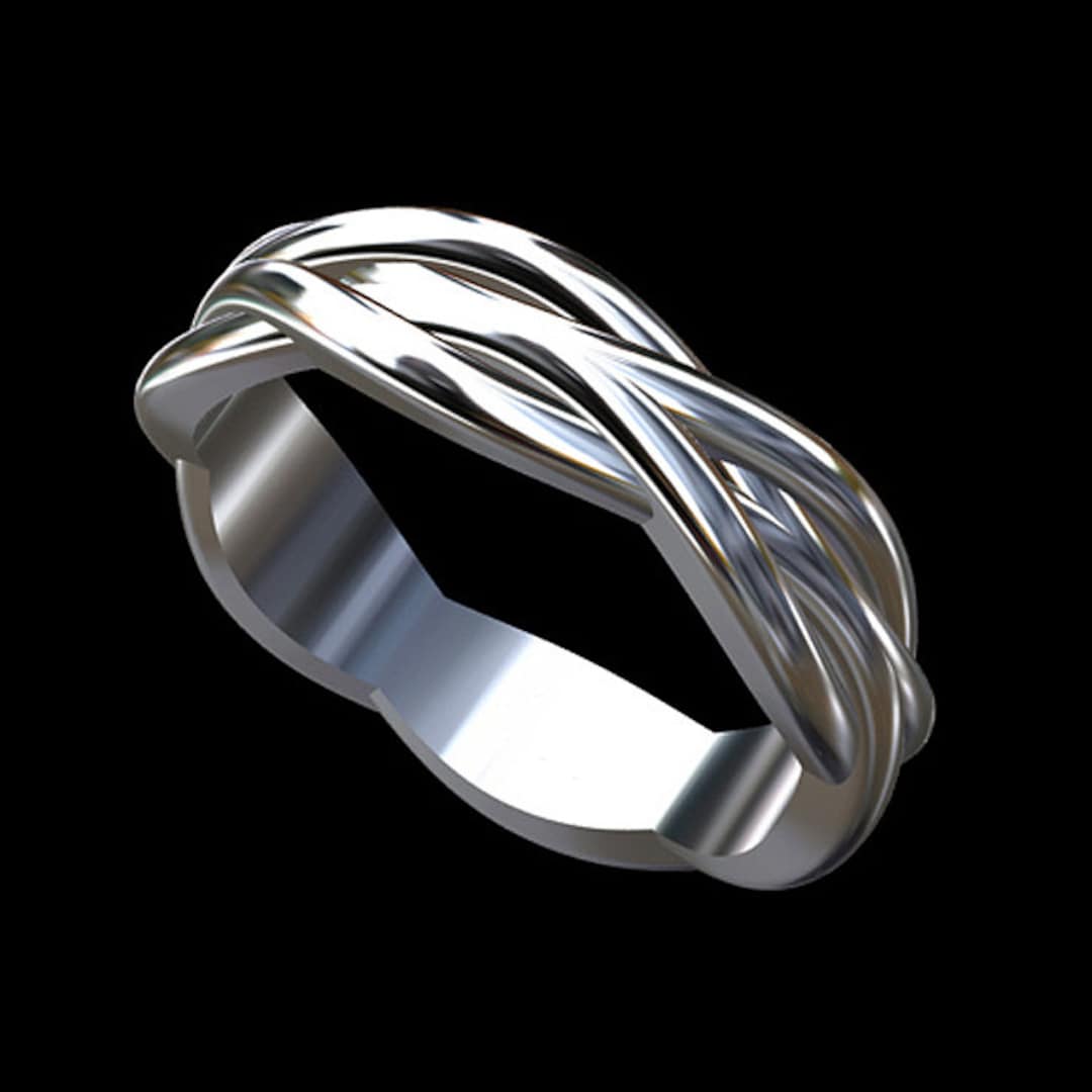 Twisted Men's Ring, Infinity Men's Wedding Band, Intertwining Gold ...