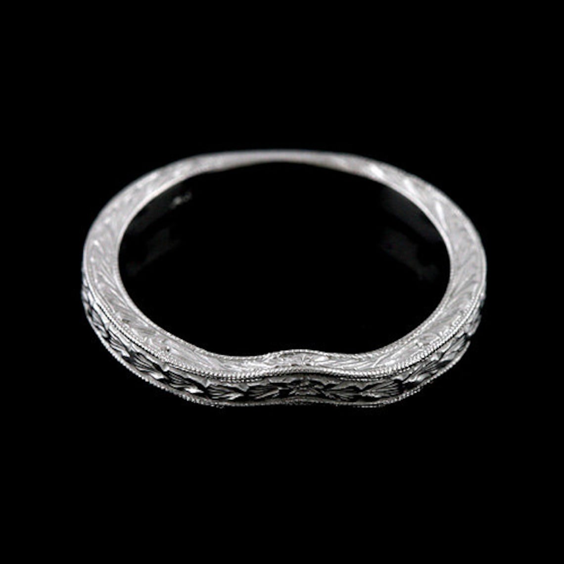 Silver Engraved Wedding Ring Silver Women's Band | Etsy