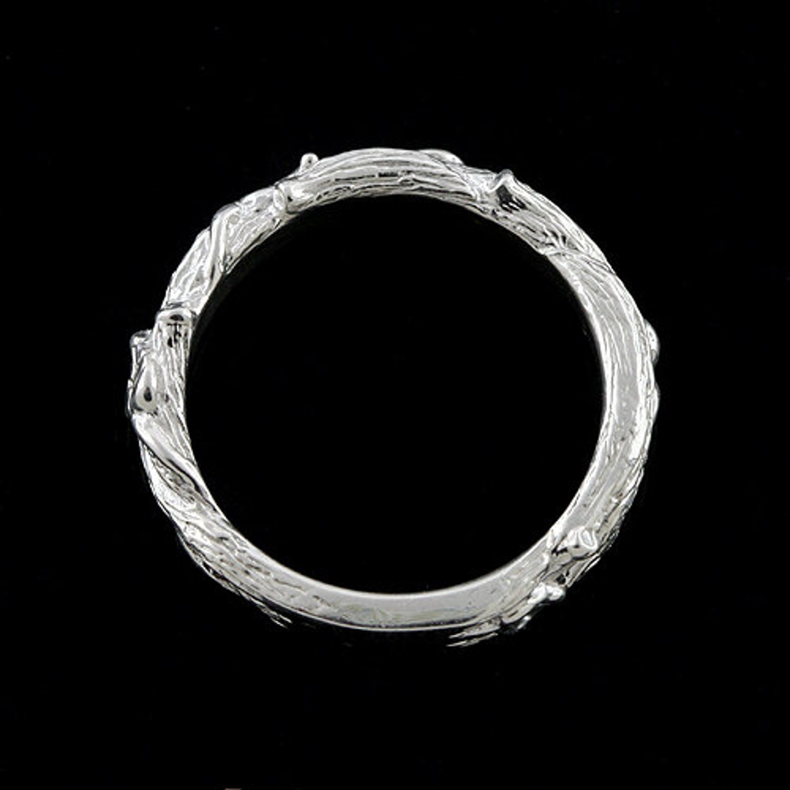 Leaf Wedding Band Tree Bark Band Women's Silver Wedding - Etsy