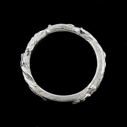 Leaf Wedding Band Tree Bark Band Women's Silver Wedding - Etsy
