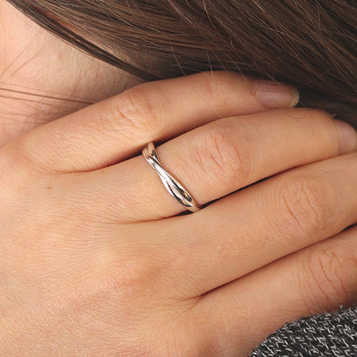 Double Twisted Wedding Ring Infinity Wedding Band | Etsy