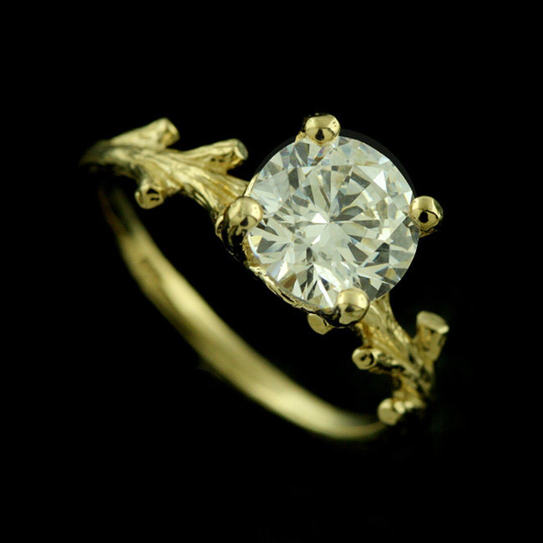 Tree Branch Engagement Ring, Hand Crafted Nature Inspired Ring, 7.5mm ...