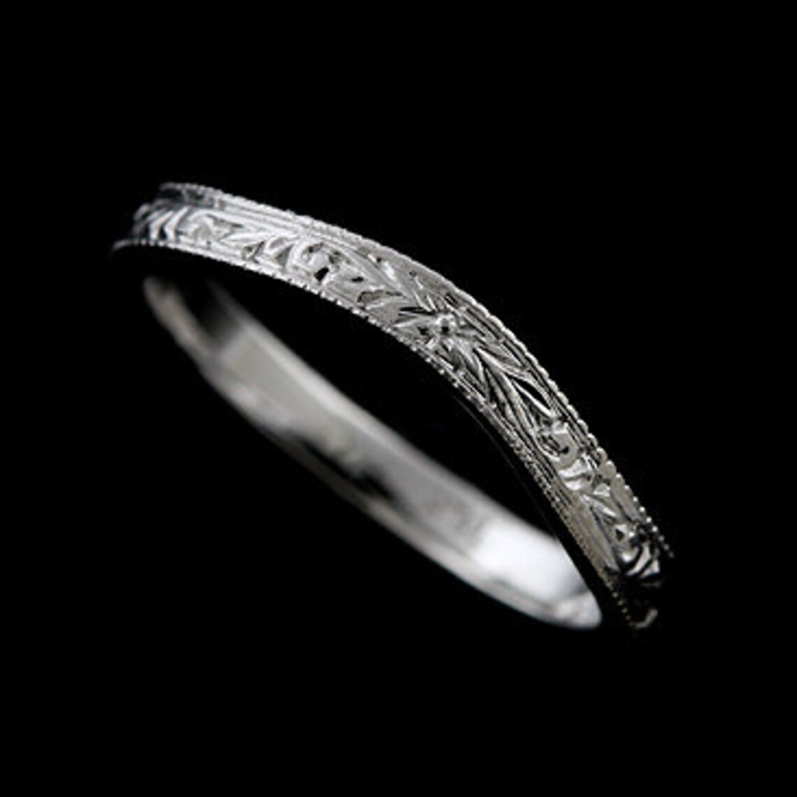 Silver Engraved Wedding Ring Women's Silver Wedding Band - Etsy