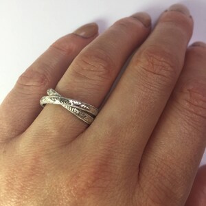 Two Rolling Rings, Double Band, Interlocking Two Bands, Hand Engraved ...